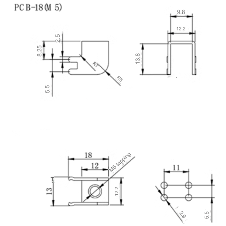 CXT – Từ ý tưởng đến sản phẩm - Terminal hàn mạch PCB-M5 Chân cong