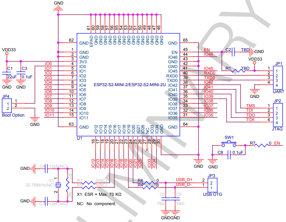 CXT – Từ ý tưởng đến sản phẩm - ESP32-­S2-­MINI­-2-N4 Module WiFi+Bluetooth