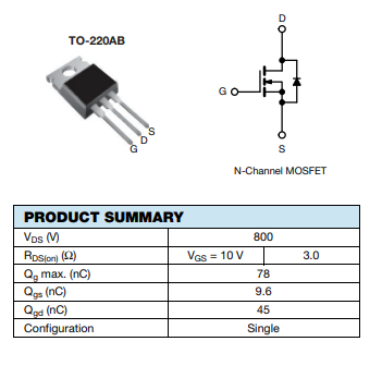 CXT – Từ ý tưởng đến sản phẩm - IRFBE30PBF MOSFET N-CH 800V 4.1A TO220AB