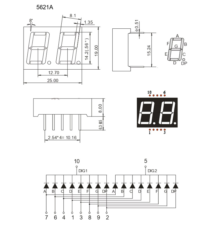 CXT – Từ ý tưởng đến sản phẩm - LED 7 thanh 0.56 Inch 2 số màu đỏ K ...