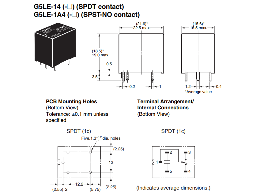 CXT – Từ ý tưởng đến sản phẩm - G5LE-14-DC5 Omron Relay 10A 5V 5 chân