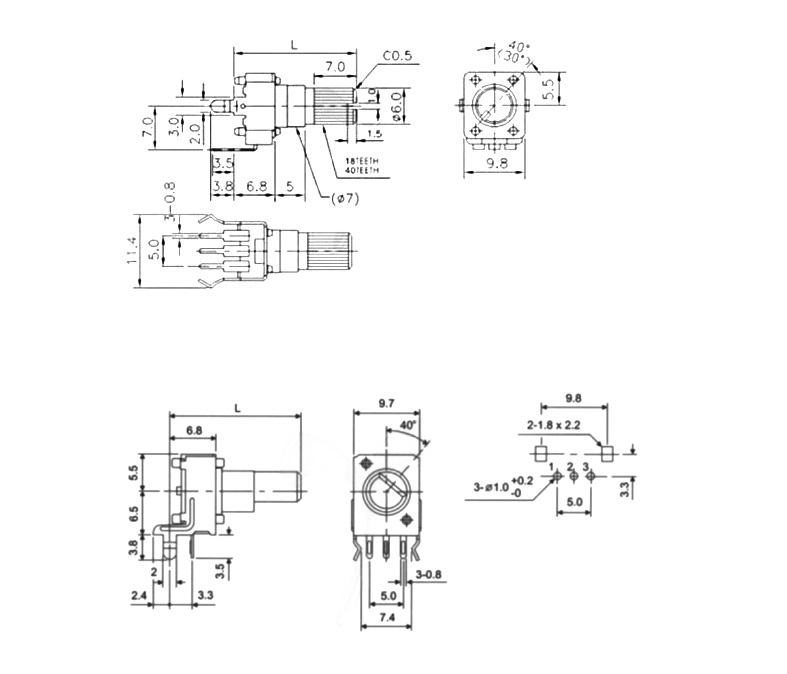 CXT – Từ ý tưởng đến sản phẩm - Chiết áp RV09 500K B504 RV0932 20mm