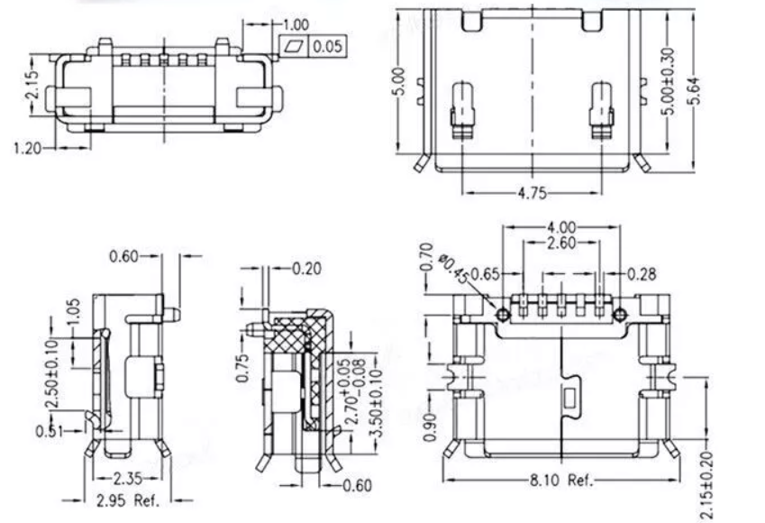 CXT – Từ ý tưởng đến sản phẩm - Cổng Micro USB Type B 5PIN SMD (5c)